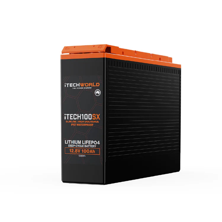 iTechWorld iTECH100SX Lithium Deep Cycle Slim Battery LiFePO4 100Ah